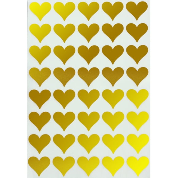 Gold Heart Stickers