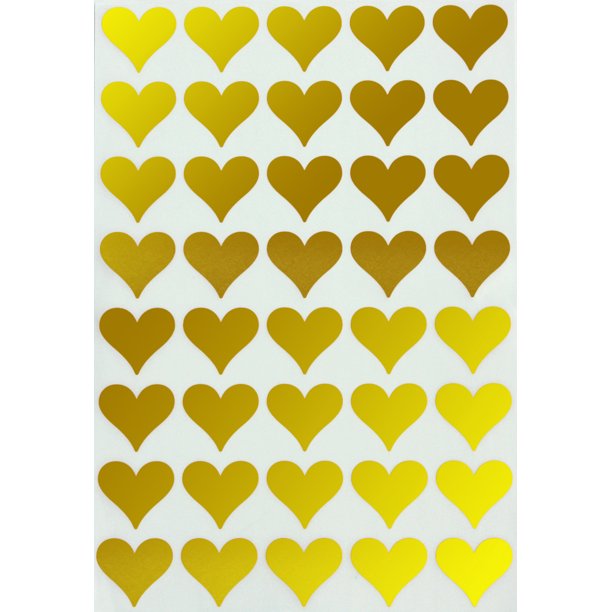 Royal Green Adhesive Heart Stickers Gold Labels 3/4 inch for Art and ...