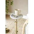 Adjustable-Height Marble Drink Table - 10x10x22-30, White Marble ...