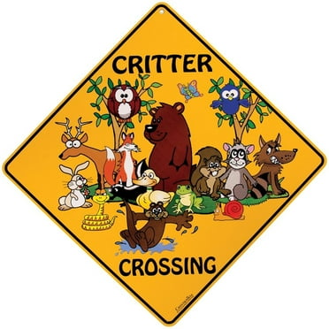crosswalks critter crossing 12" x 12" aluminum sign - Walmart.com