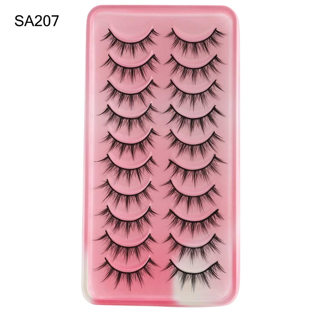10 Pairs Fluffy Fairy Clusters Spiky Dramatic Cat-Eye Makeup Cosplay ...