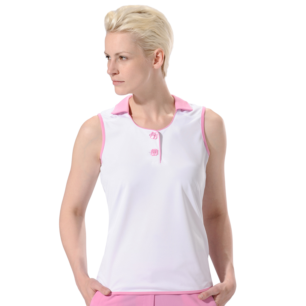 Monterey Club Women's Tiffany Gem Sleeveless Golf Polo Shirt #2193 ...