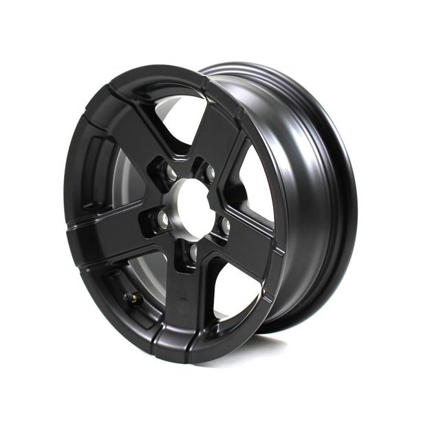 14X5.5 5-Lug on 4.5" Aluminum Series 07 Trailer Wheel - Full Black ...