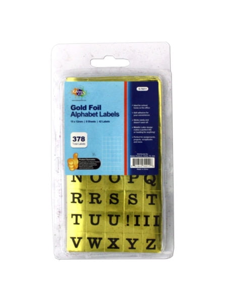 Gold Foil Alphabet Letter Labels (Available in a pack of 24) - Walmart.com