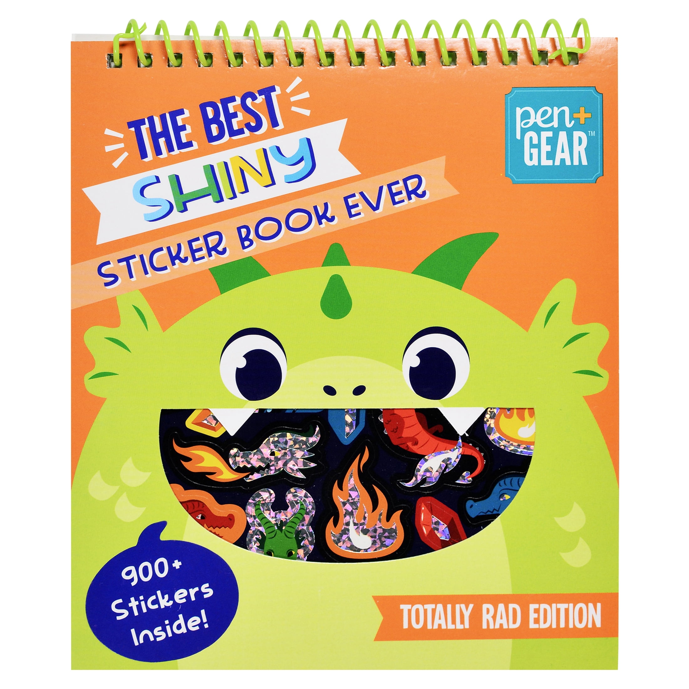 Pen+Gear Shiny Sticker Book - Totally Rad - 900+ Multicolor Holographic ...