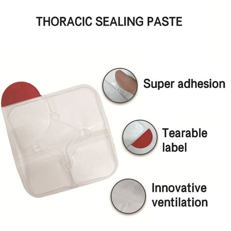 facefd Emergency Chest Closure Patch Square Occlusive Adhesive Dressing ...