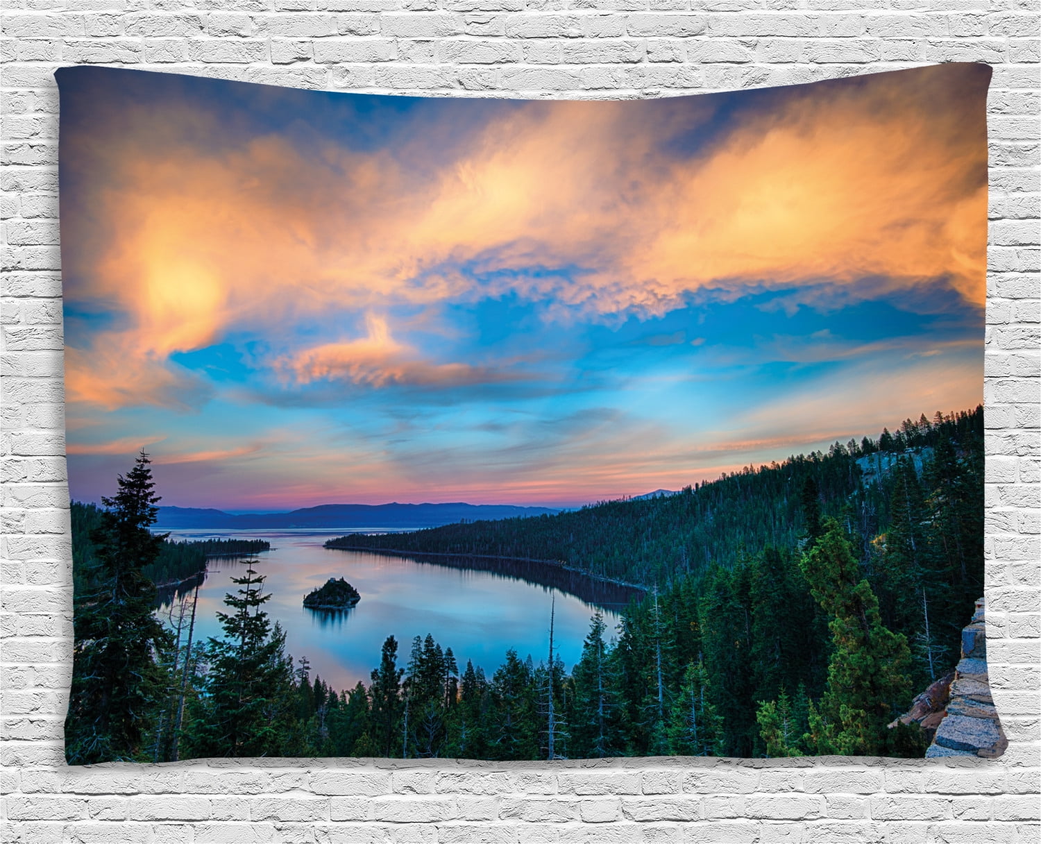 Lake Tahoe Tapestry, High Angle View of Californian Freshwater Lake ...