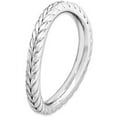 Sterling Silver Polished Rhodium-Plate Wave Ring - Walmart.com