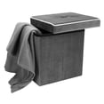 Simplify Collapsible Velvet Storage Ottoman in Gray - Walmart.com