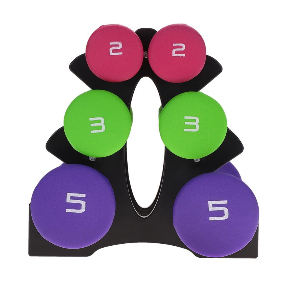Dilwe 6pcs Hand Fitness Weights Set Holder Rack 2lb 3lb 5lb ...
