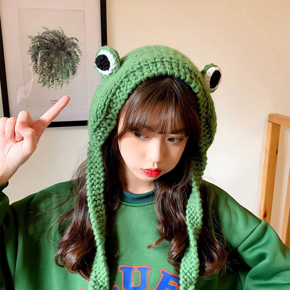 Click here for Chlua Frog Hat Crochet Knitted Hat Outdoors Autumn... prices