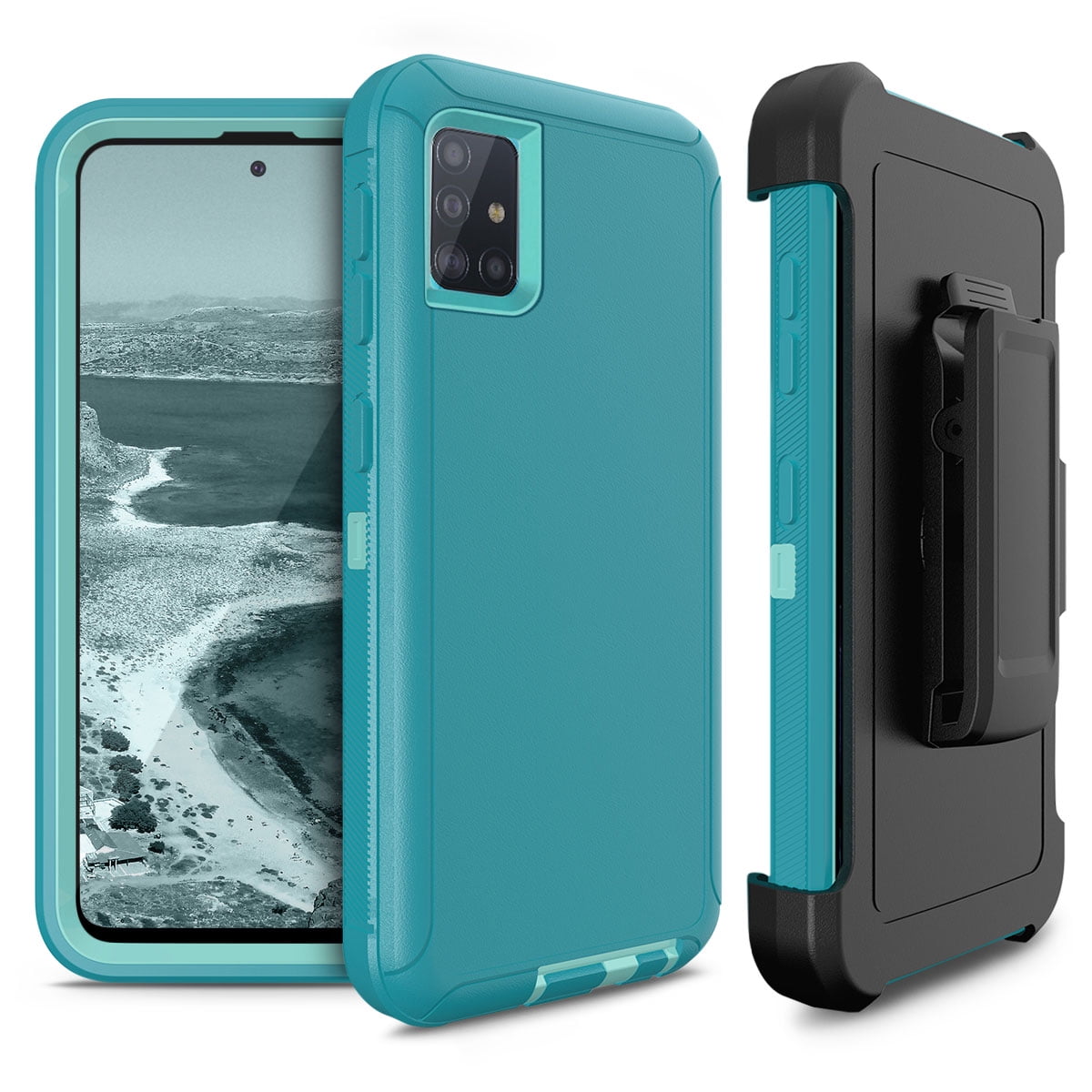 Galaxy A51 5G Case, Cellularvilla Hybrid Dual Layer Heavy Duty Belt Clip Holster Kickstand ...