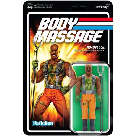REACTION FIGURES Roadblock Gi Joe Body Massage Action Figure | Walmart ...