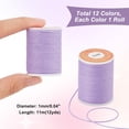 12 Rolls 12 Colors Round Waxed Polyester Cord Taiwan Waxed Cord Twisted ...