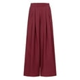 Celmia Womens Pants Leisure High Waist Wide Leg OL Long With Pockets ...