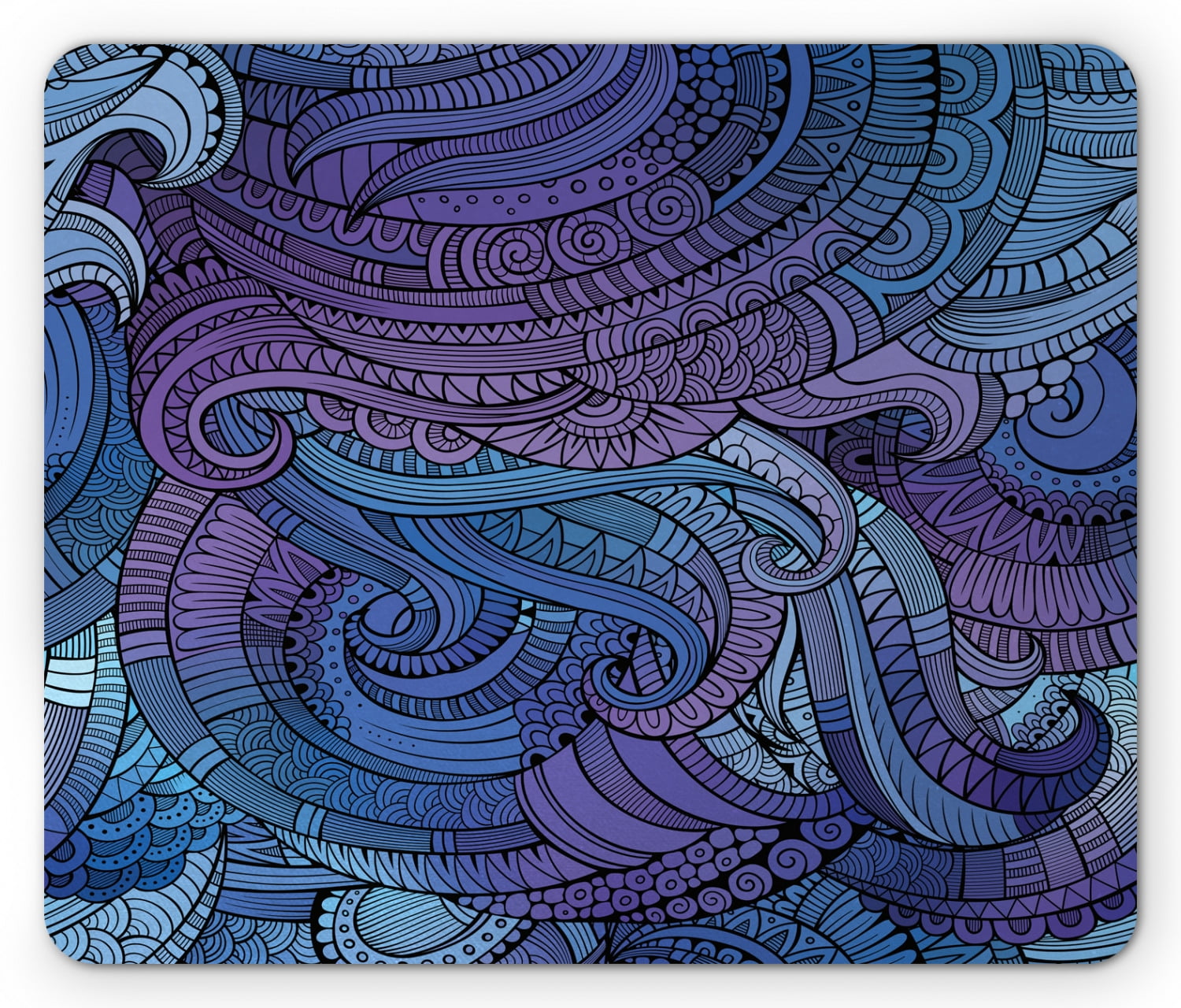 Abstract Mouse Pad, Ocean Inspired Graphic Paisley Swirled Hand Drawn ...