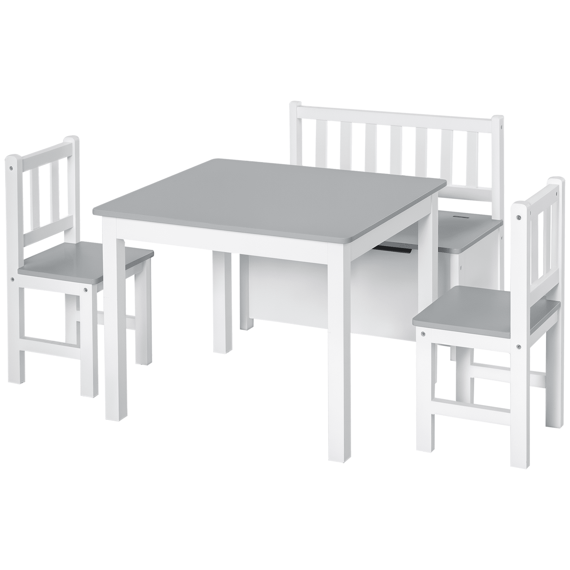 Click here for Qaba 4-Piece Set Kids Wood Table Chair Bench With... prices