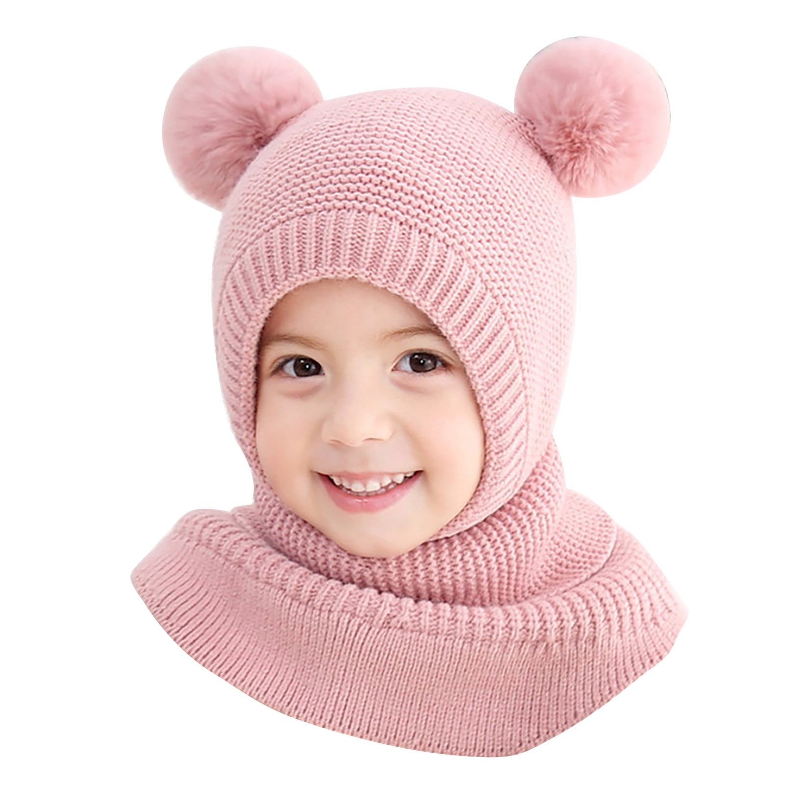 AURORA TRADE Winter Knitted Cap Toddler Hat Knit Balaclava Face Mask ...