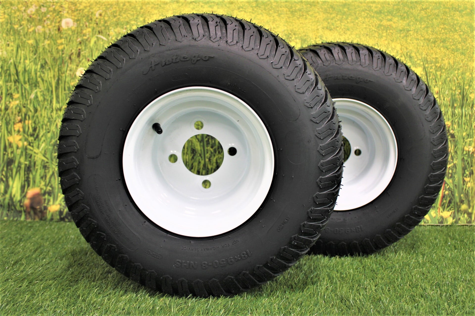 Antego Tire and Wheel 18x9.50-8 Toro/ExMark White Wheel Assemblies ...