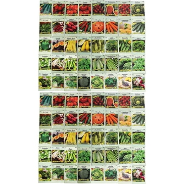 Organic Veg Garden: 50 Assorted Packs, Heirloom Vegetable Seeds, 30 ...