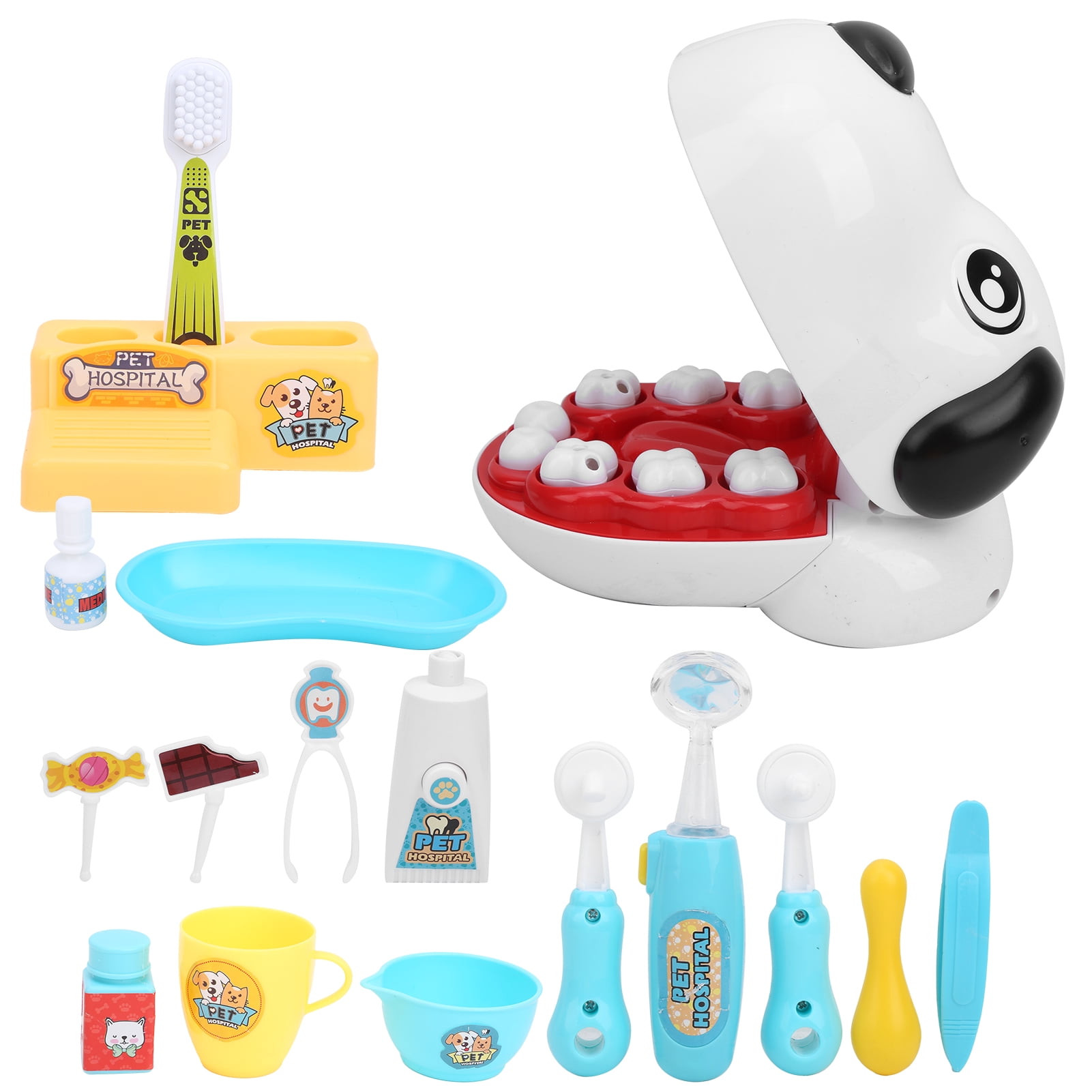 Filfeel 19Pcs Kids Pretend Play Toy Dentist Check Teeth Model Set Kit ...