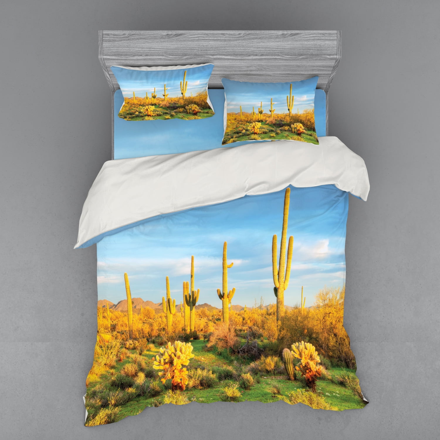 Ambesonne Spring Bedding Set 4 Pcs, Sonoran Desert Blooms, Queen ...