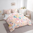 Castle Fairy Unicorn Letter S Twin Bedding Sets 7-Piece for Kids,Kawaii ...