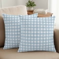 Blue Farmhouse Check Throw Pillow Covers 16 x 16 Inch Pillow Covers Set ...