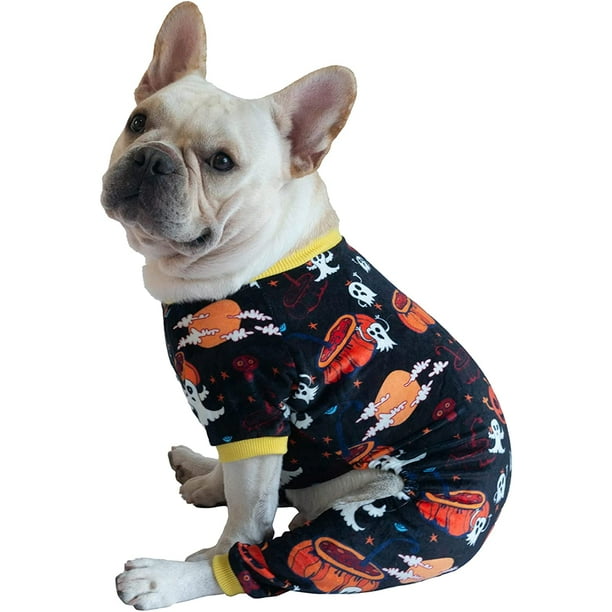 Halloween Dog Pajamas Pet Clothes Cat Apparel Shirt Winter Holiday Cute ...