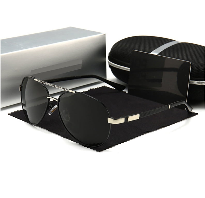 Óculos de sol estilo retrô masculino preto e prateado b | Walmart en línea