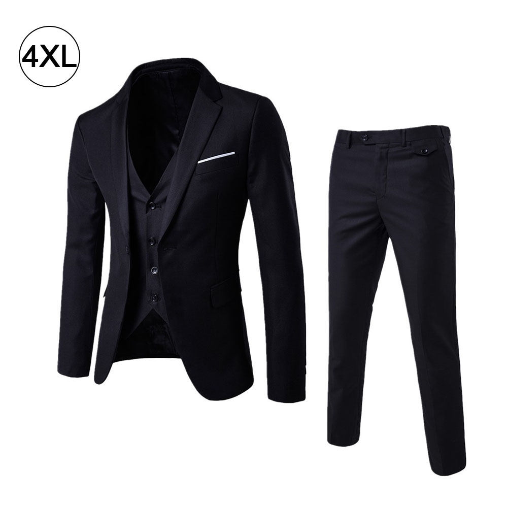 LeKing One Button Suit Men's Slim Fit Wedding Garment Groomsmen Clothes ...