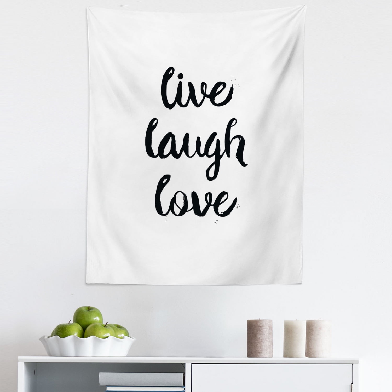 Live Laugh Love Tapestry, Inspirational Slogan for Boosting the ...