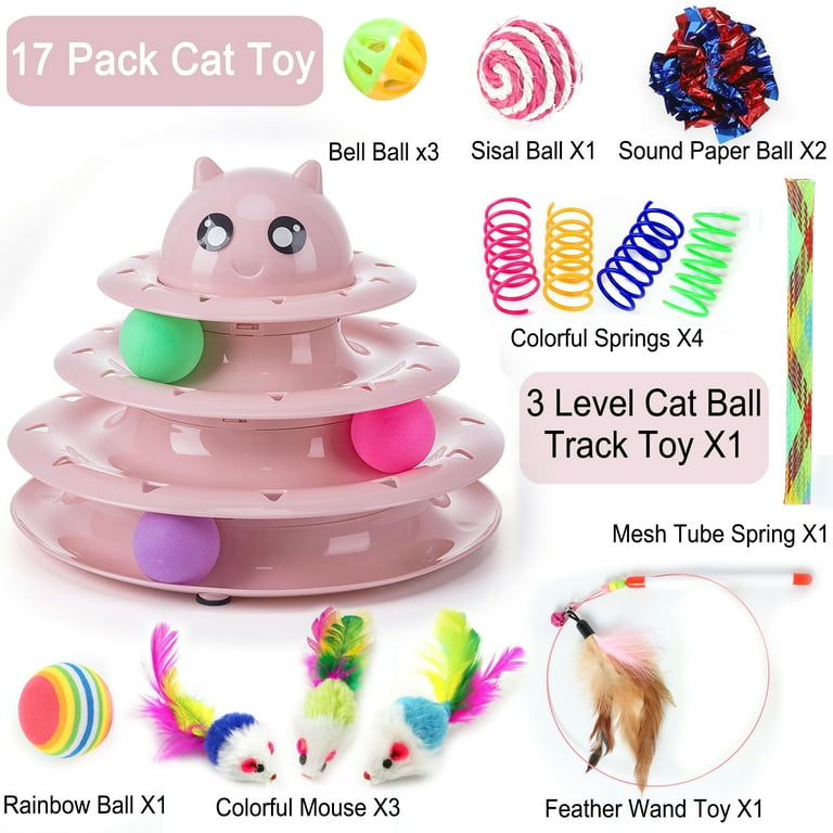 price outlet Cat Toy Roller Kitten Toys 3 Level Tower mixed color