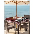 Chef Gourmet Square Outdoor Tablecloth with Umbrella Hole Red Plaid ...