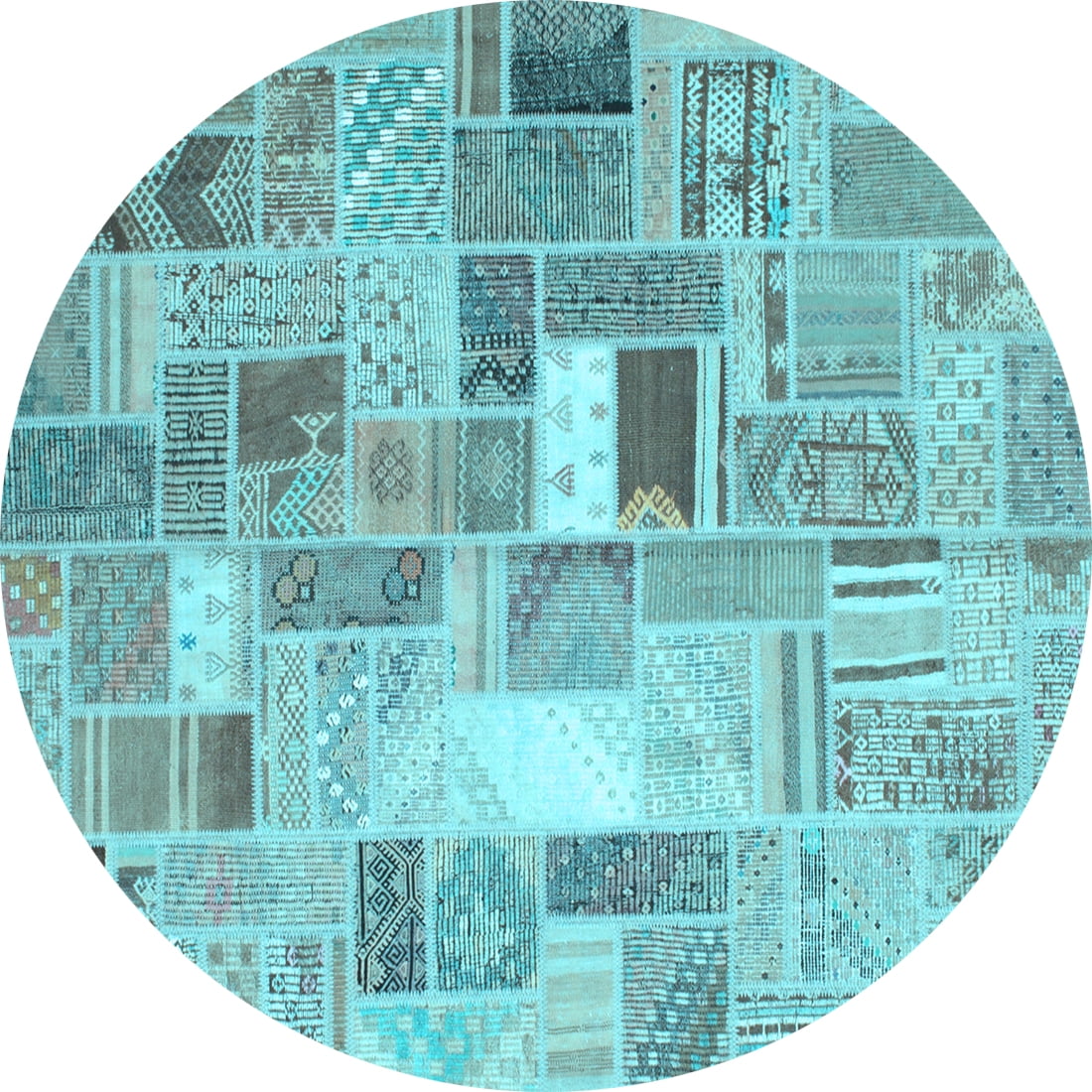 Ahgly Company Indoor Round Abstract Light Blue Contemporary Area Rugs ...