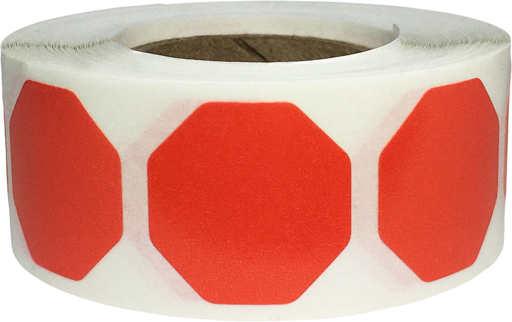 Red Octagon Removable Stickers | 0.75" Inch | 500 Pack - Walmart.com