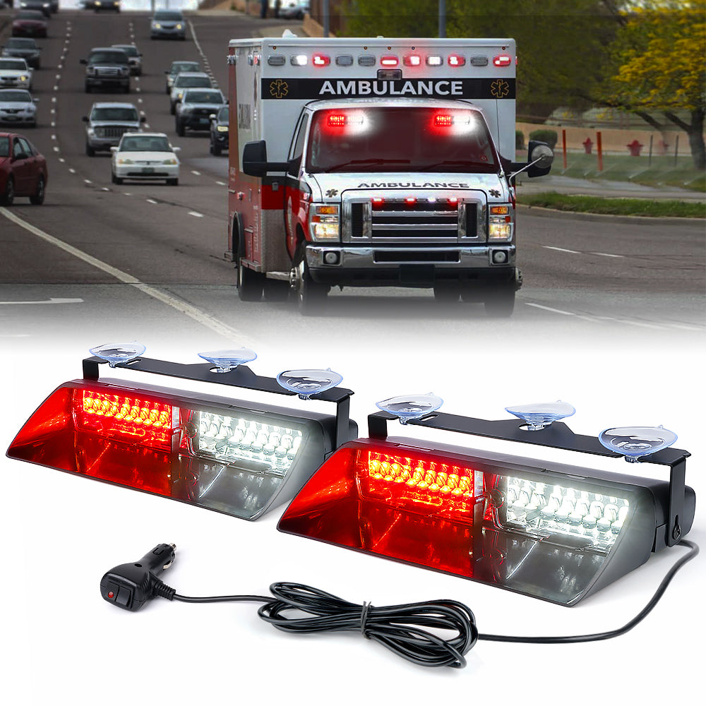 Xprite Unmarked Series Dual LED Windshield Strobe Lights - Walmart.com