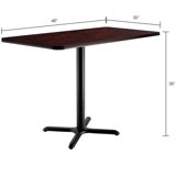 Counter Height Restaurant Table, Mahogany, 48"L x 30"W x 36"H - Walmart.com