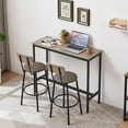 ENYOPRO 3-Piece Counter Height Table Set, Wood Rustic Bar Dining Set ...