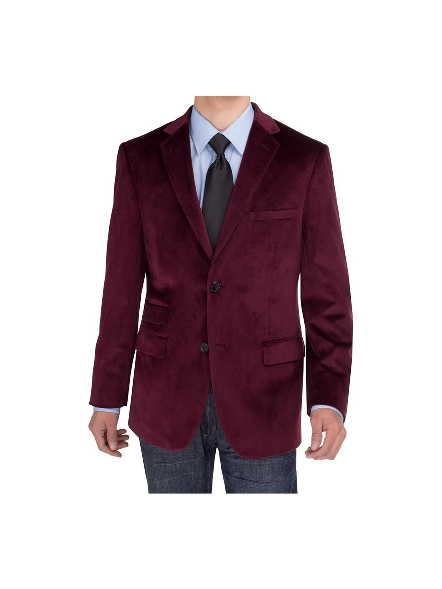 Salvatore Exte Mens Two Button Blazer Modern Fit Velvet Side-Vent Suit ...