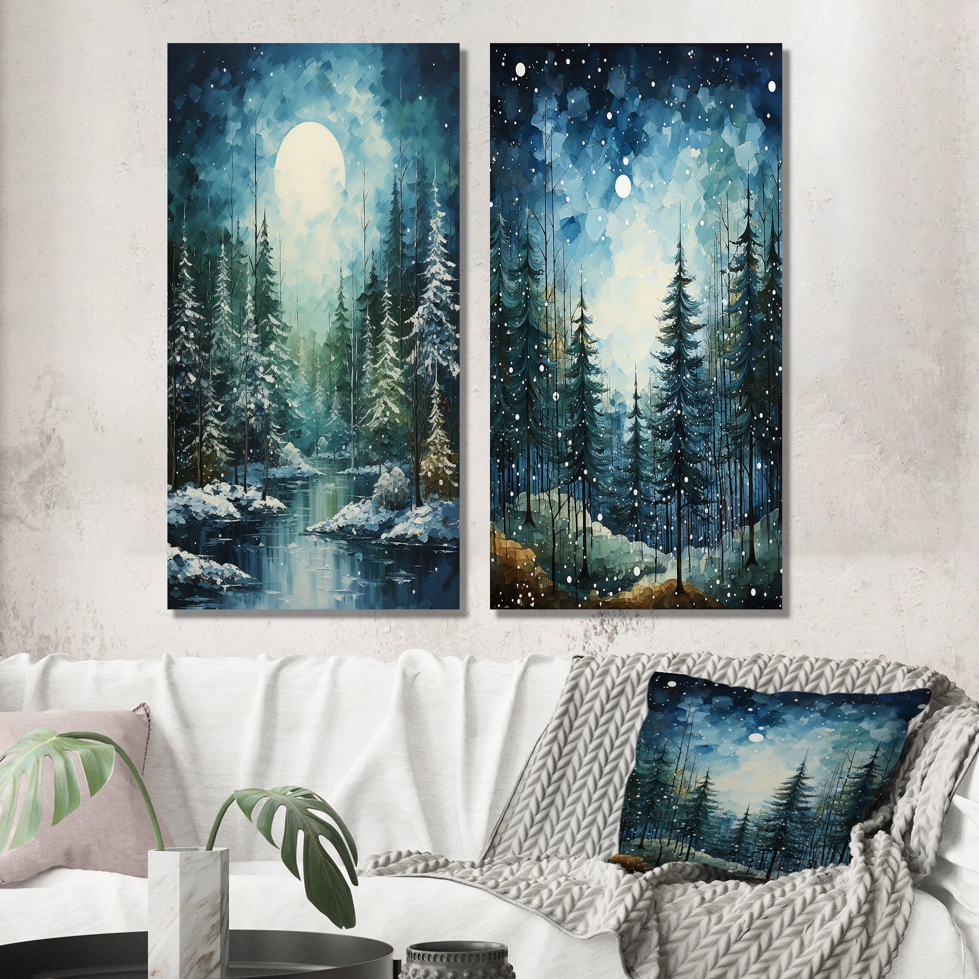 Click here for Designart Snowy Evergreen In Winter Ii Winter Land... prices