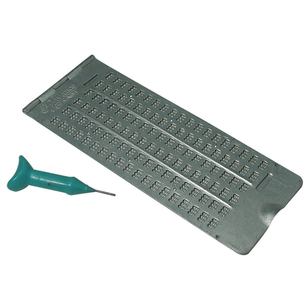 Braille Slate- 6 Lines x 19 Cells with Stylus - Walmart.com