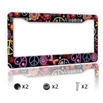 Tie Dye Peace Hippie Rainbow Pattern License Plate Frame - Walmart.com