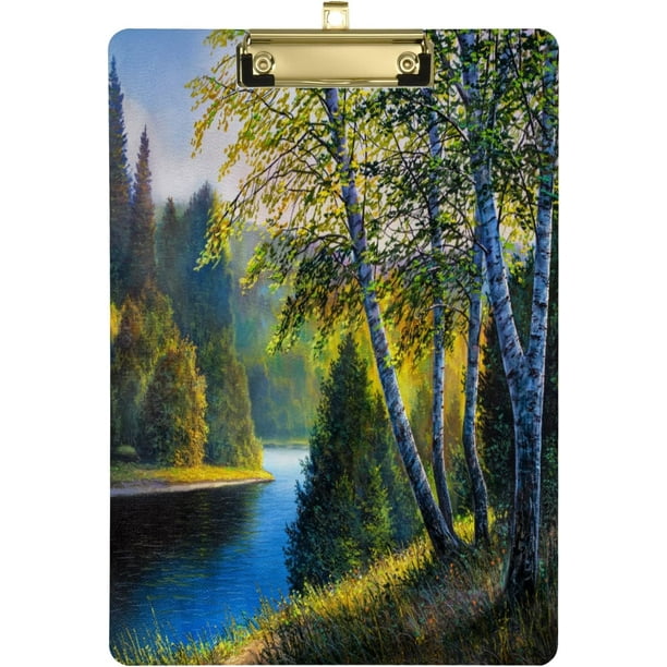 FMSHPON Forest Trees Clipboard Hardboard Wood Nursing Clip Board and ...