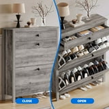 Dextrus 47.6" Shoe Storage Cabinet with 2 Flip Drawers, Hidden Shoe ...