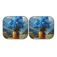 Balery 2 Piece Mountain Blue Flowers Vase Car Windshield Sun Shade ...