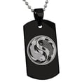 Tioneer Stainless Steel Koi Fish Yin Yang Engraved Dog Tag Pendant ...