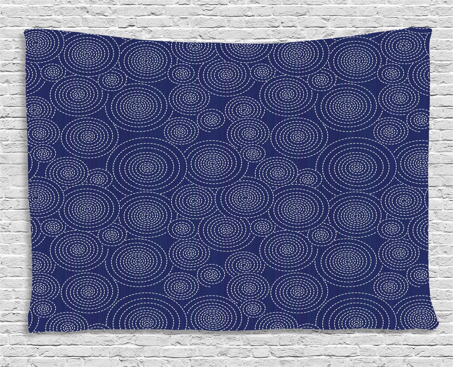 Geometric Tapestry, Repeating Spirals Formed by Dashed Lines Japanese ...
