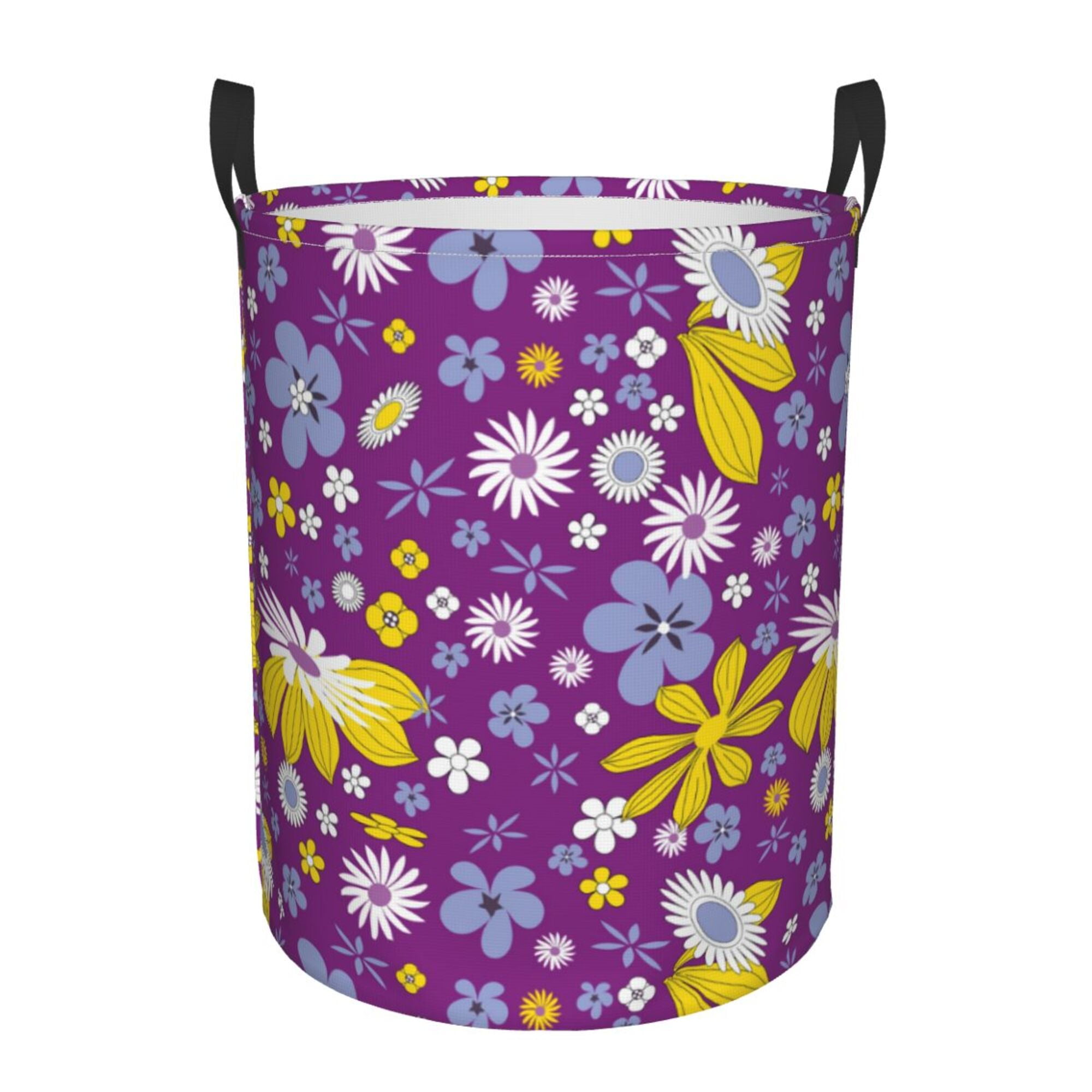 DouZhe Waterproof Collapsible Large Laundry Baskets, Purple Floral ...