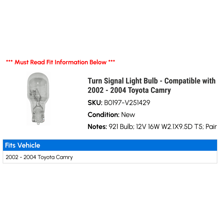 2002 toyota camry brake light bulb store